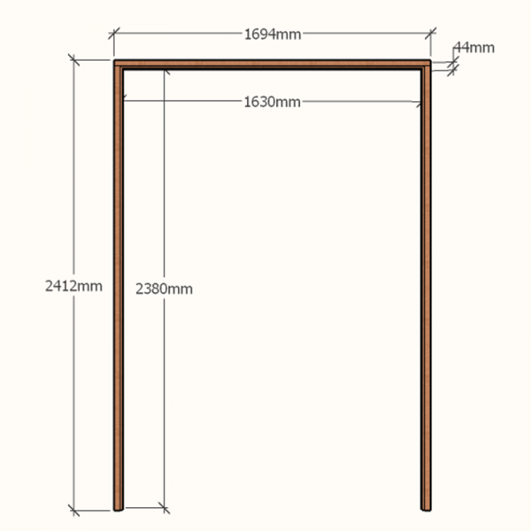 Extra Height Double Door Frame 1630x2320 - 44x90 - Doors Online