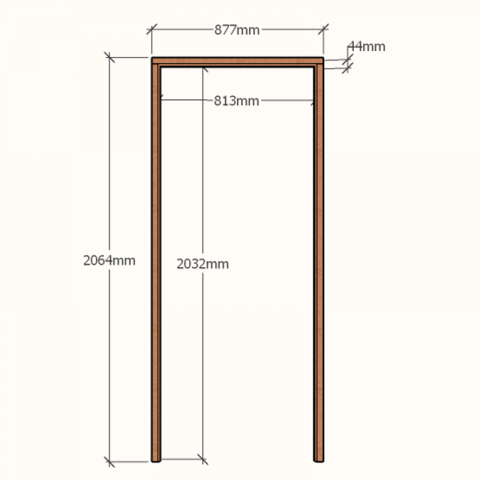 Hardwood Single Door Frame 813x2032 - 44x70 - Doors Online